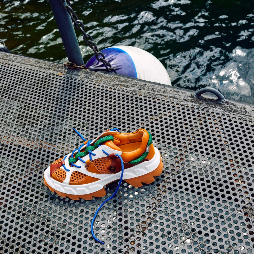 Comfortable and high brown and white sneakers Arko Jungle Tan | 4CCCCEES