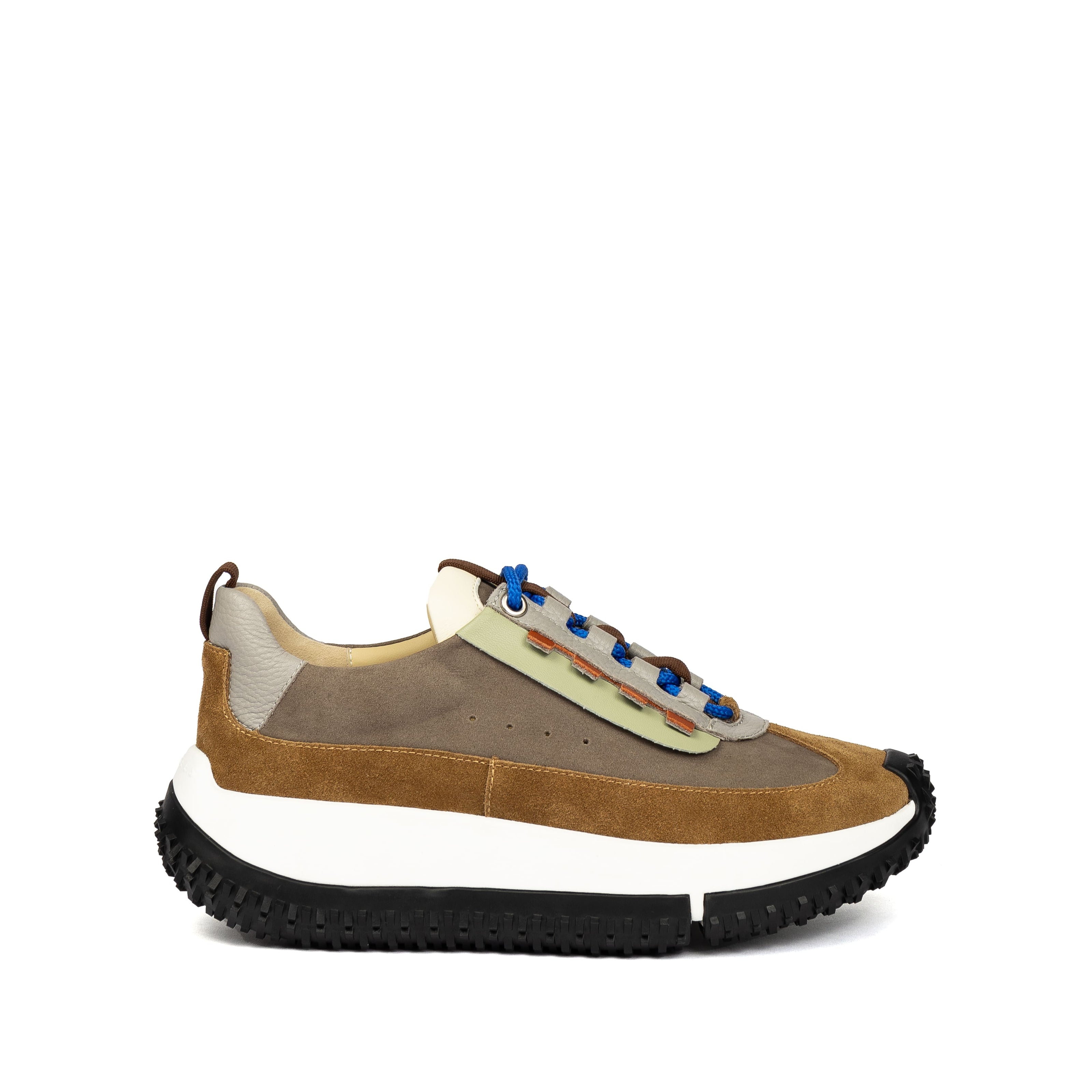 Platform laced leather shoes Kapok Pinto Taupe | 4CCCCEES