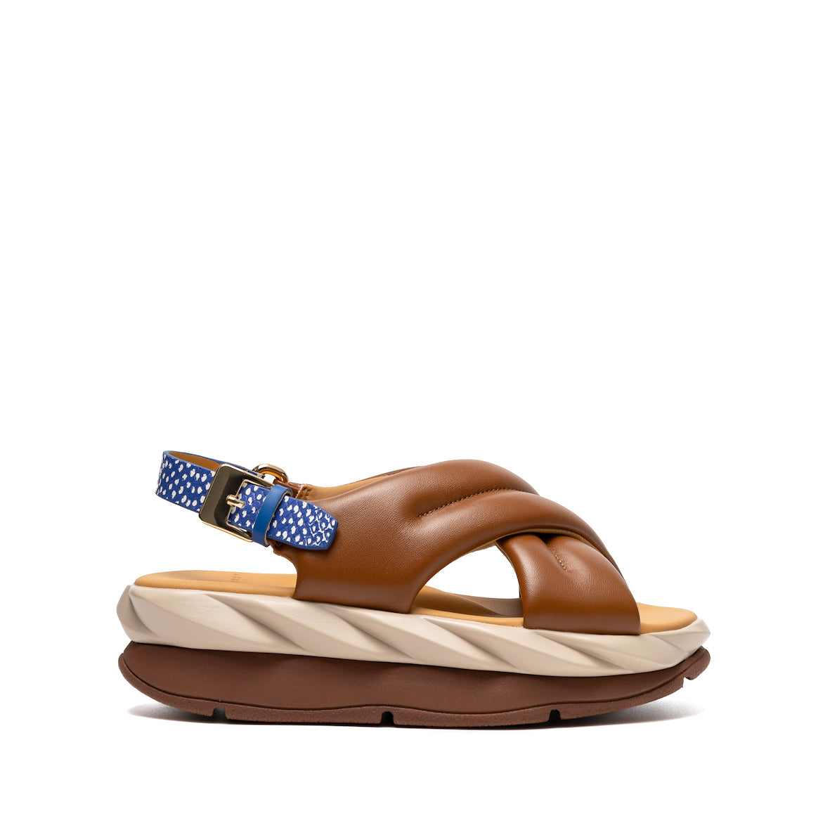 MELLOW MOA BROWN I Slingback platform sandals for women